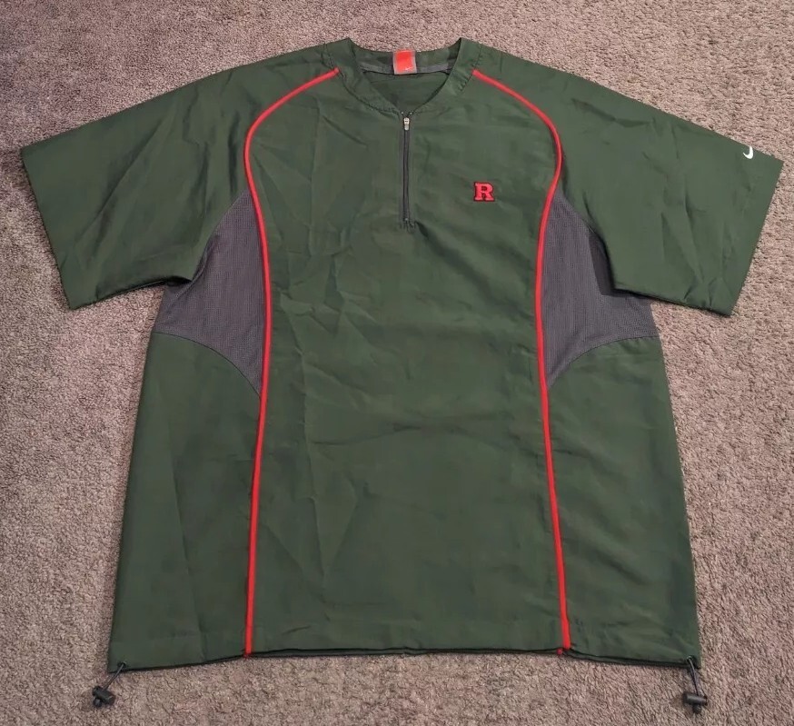 Vintage Y2K Nike Rutgers Scarlet Knights FitDry 1/4 Short Sleeve ...