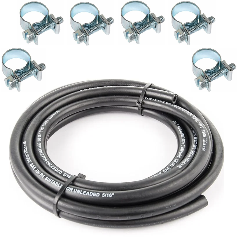 6mm ID Reinforced Rubber Car Motorbike Petrol Fuel Pipe Hose Line ...