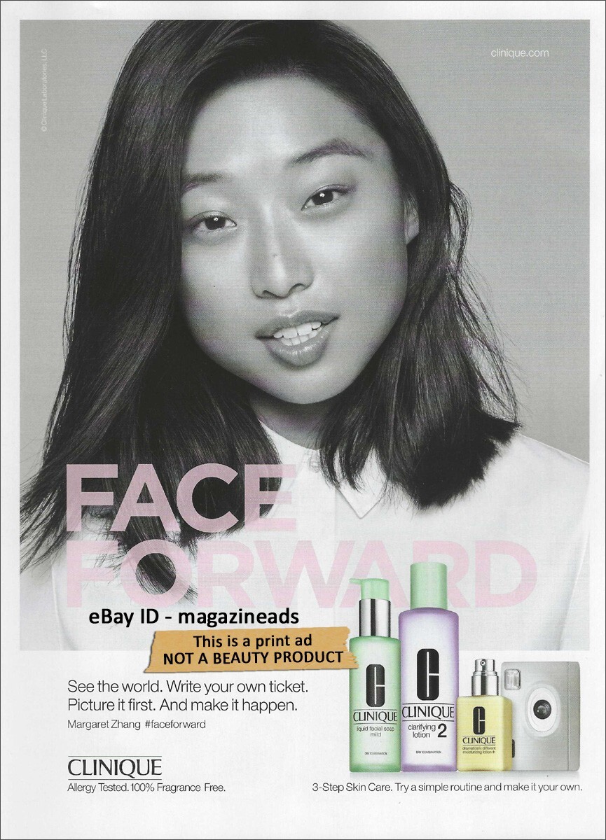CLINIQUE Cosmetics 1-Page PRINT AD 2015 MARGARET ZHANG face forward | eBay