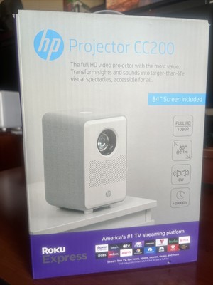 HP CC200 Projector 1080p with ROKU Express Streaming Player and 84 ...