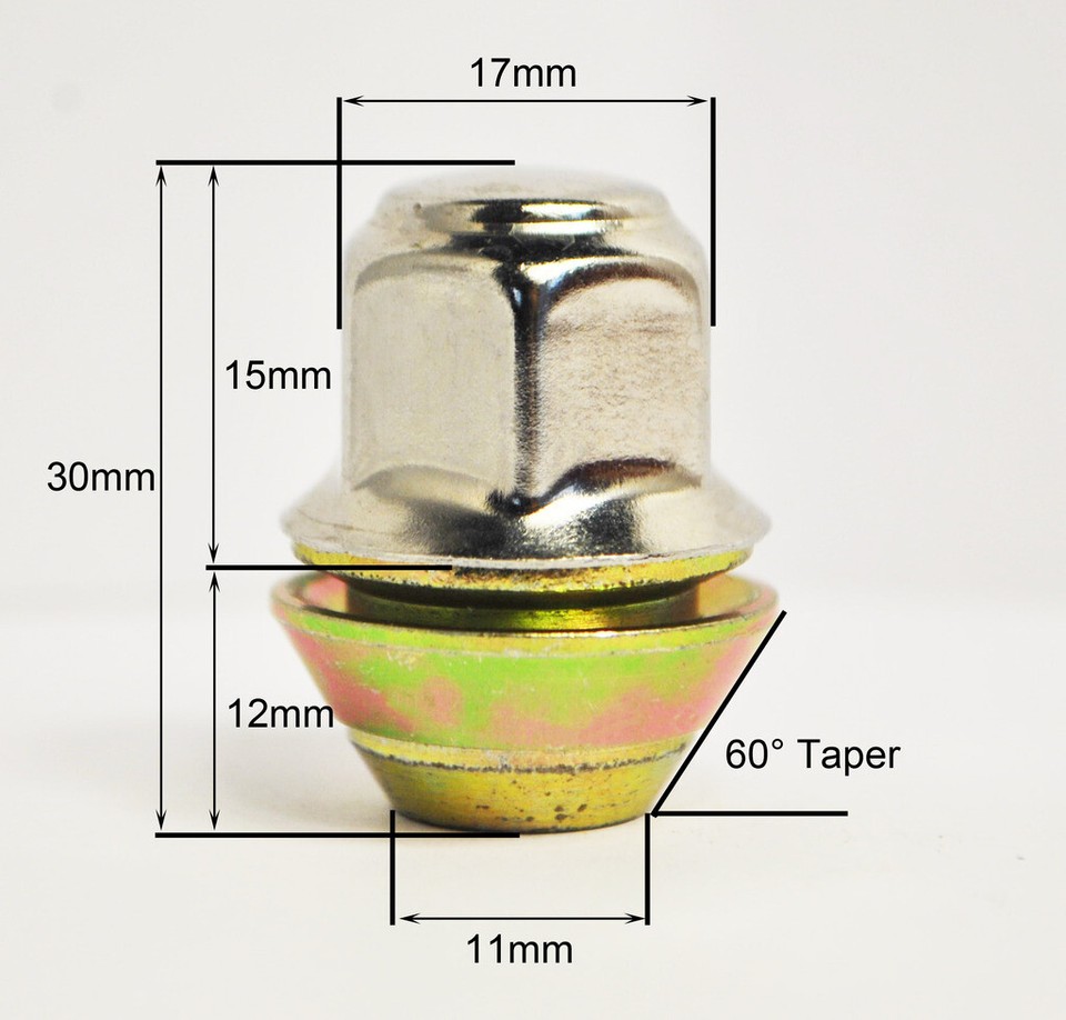 Set of 16 x 3/8" UNF, 17mm Hex Rover Mini Wheel Nuts (Silver) | eBay