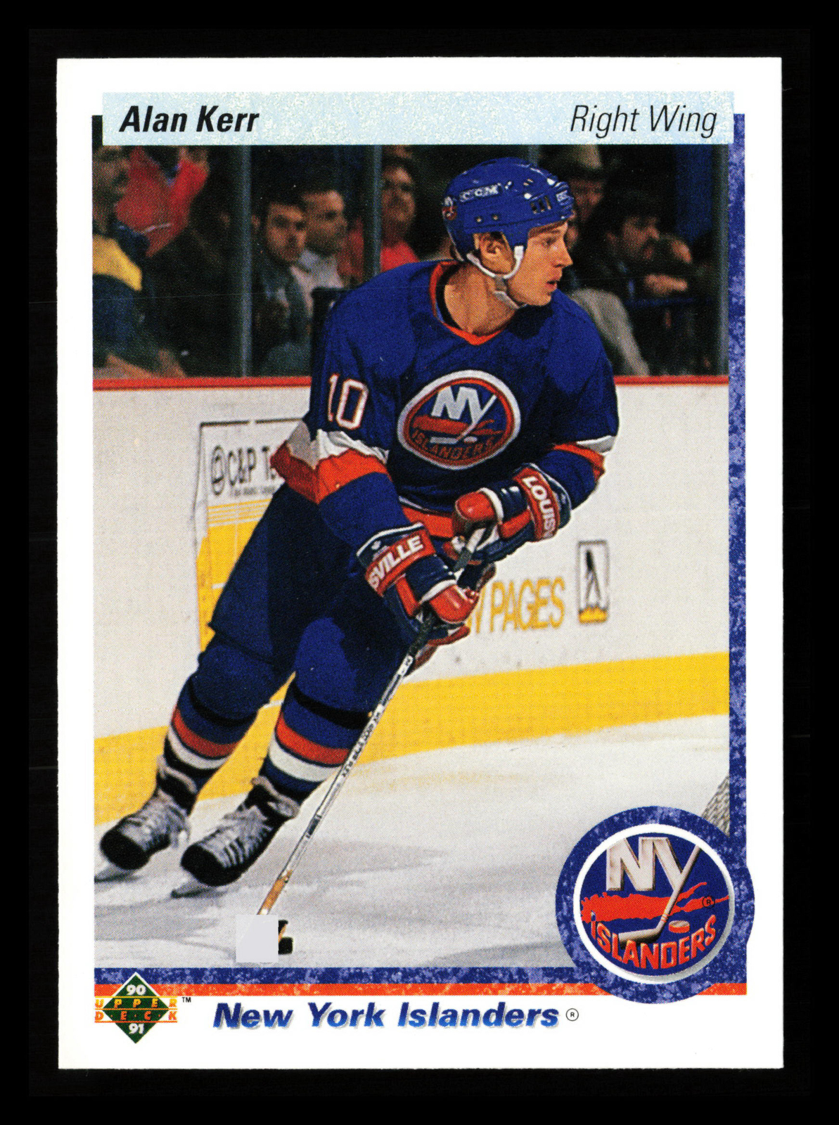 Alan Kerr 1990-91 Upper Deck Hockey NHL #388c New York Islanders | eBay