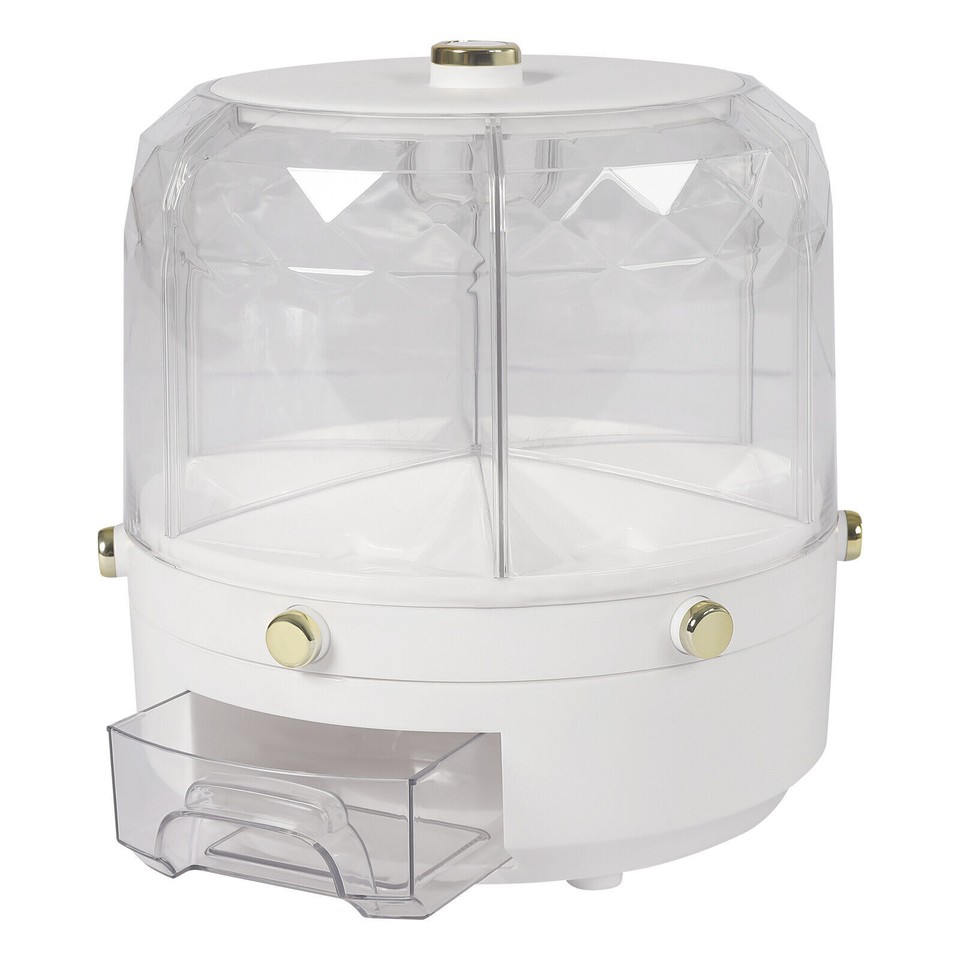 6-Grid Rotating Rice Dispenser Dry Grain Food Storage Container Tank ...