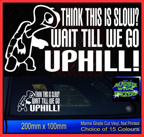 Funny 4x4 Car Stickers UPHILL Petrol Diesel Van Caravan Windscreen ...