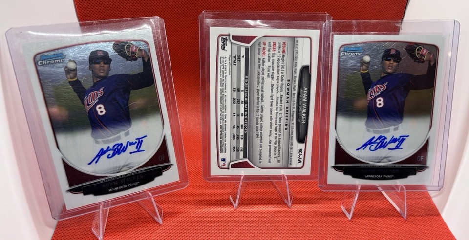 2013 Bowman Chrome - Prospects Autographs Adam Walker #BCA-AW 3 Card ...