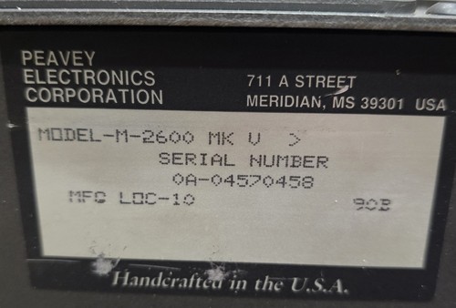 Peavey M-2600 Mark V Stereo Power Amplifier | eBay