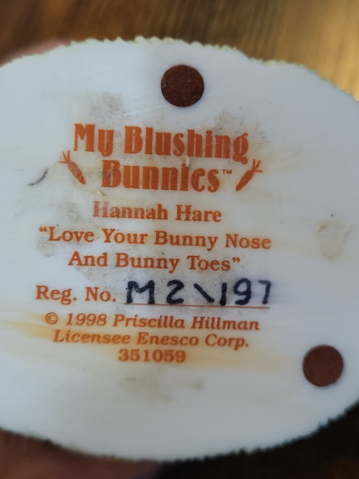 Enesco My Blushing Bunnies Hannah Hare Love your Bunny Nose and Bunny ...