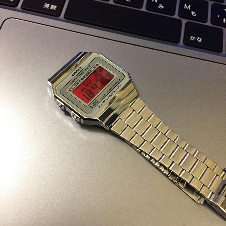 Casio A700 Red Dial Modified Digital Watch Unique Silver/Red Excellent ...