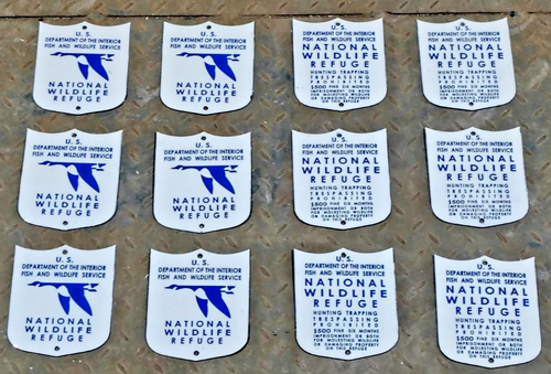 12X NATIONAL WILDLIFE REFUGE PORCELAIN ENAMEL SIGN BOARD SIZE 6"X5 ...