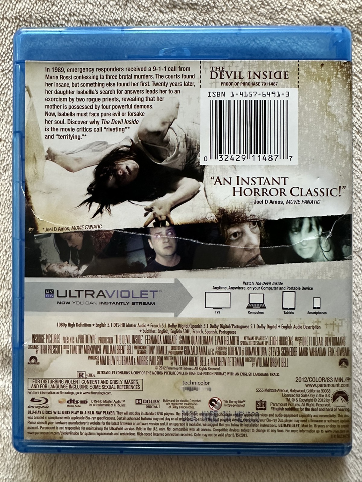 The Devil Inside BLU RAY Movie Good Condition | eBay