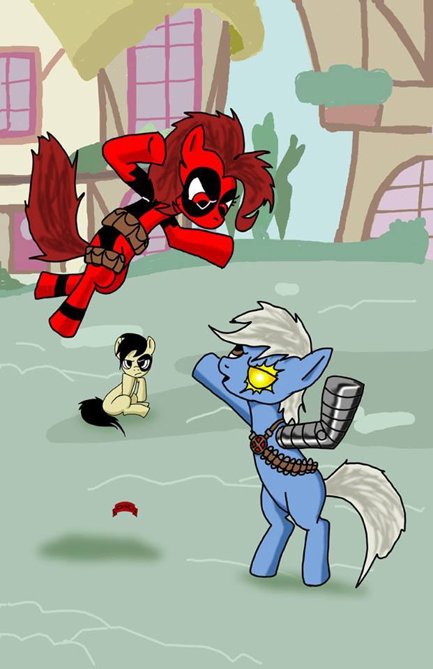 Dead pony cable pony deadpool My Little Pony art 11x17 brony print Dan ...
