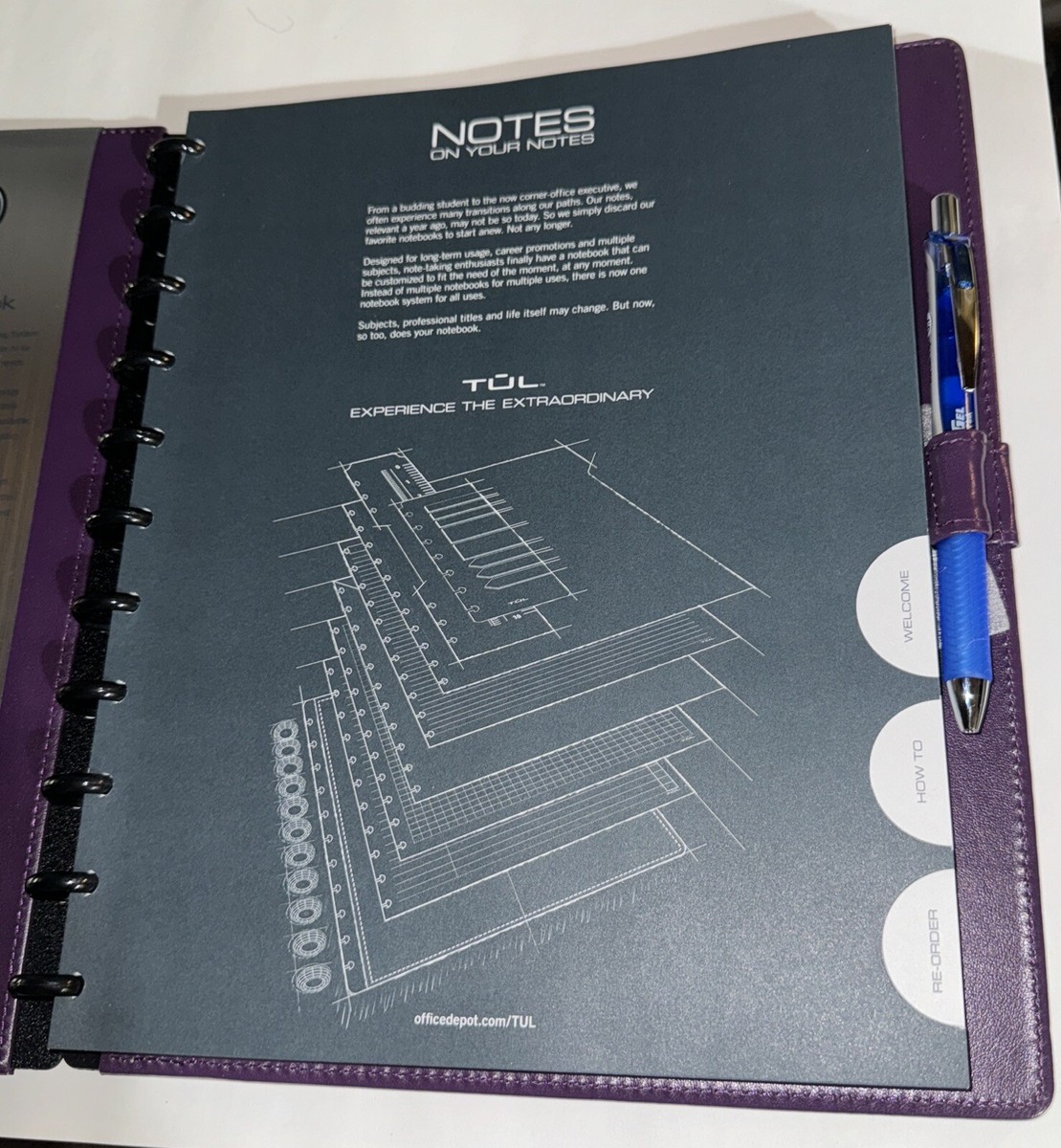 Purple Disc Bound Notebook TUL Discbound Notebook Soft Covers 5.5x8.5