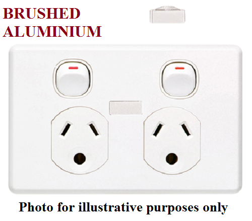 Clipsal TWIN SWITCH SOCKET 10A 3-Pin Round Earth, Circuit id BRUSHED ...