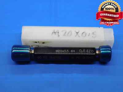 M20 X .5 6H METRIC THREAD PLUG GAGE 20 0.5 GO NO GO P.D.'S = 19.6752 ...
