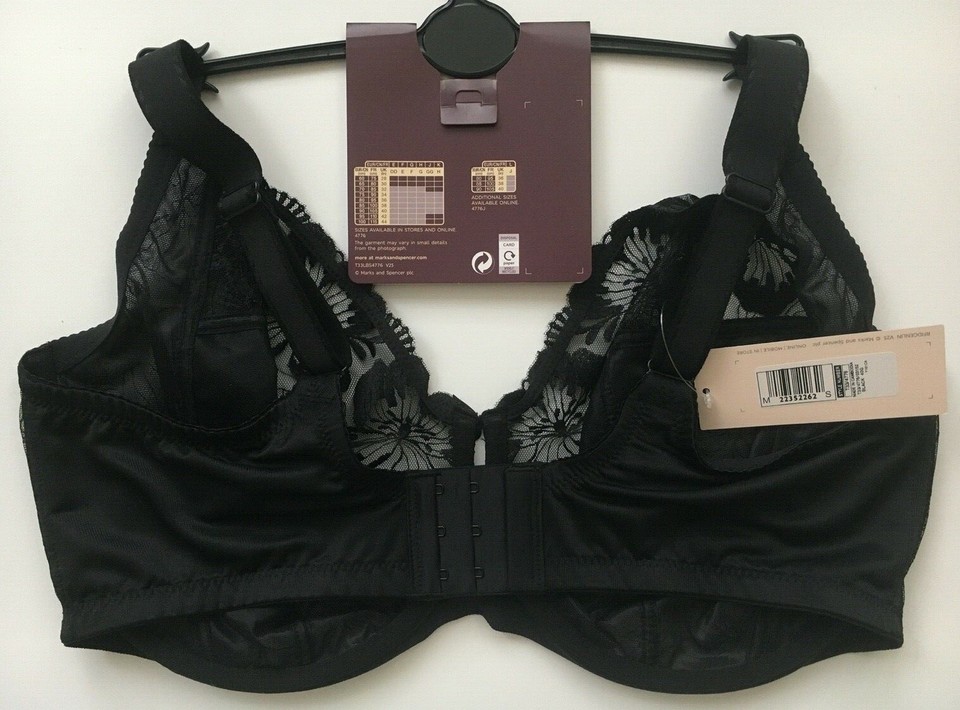 M&S MAXIMUM SUPPORT BRA DD+ Range White Black Natural Black/Mocha Var ...