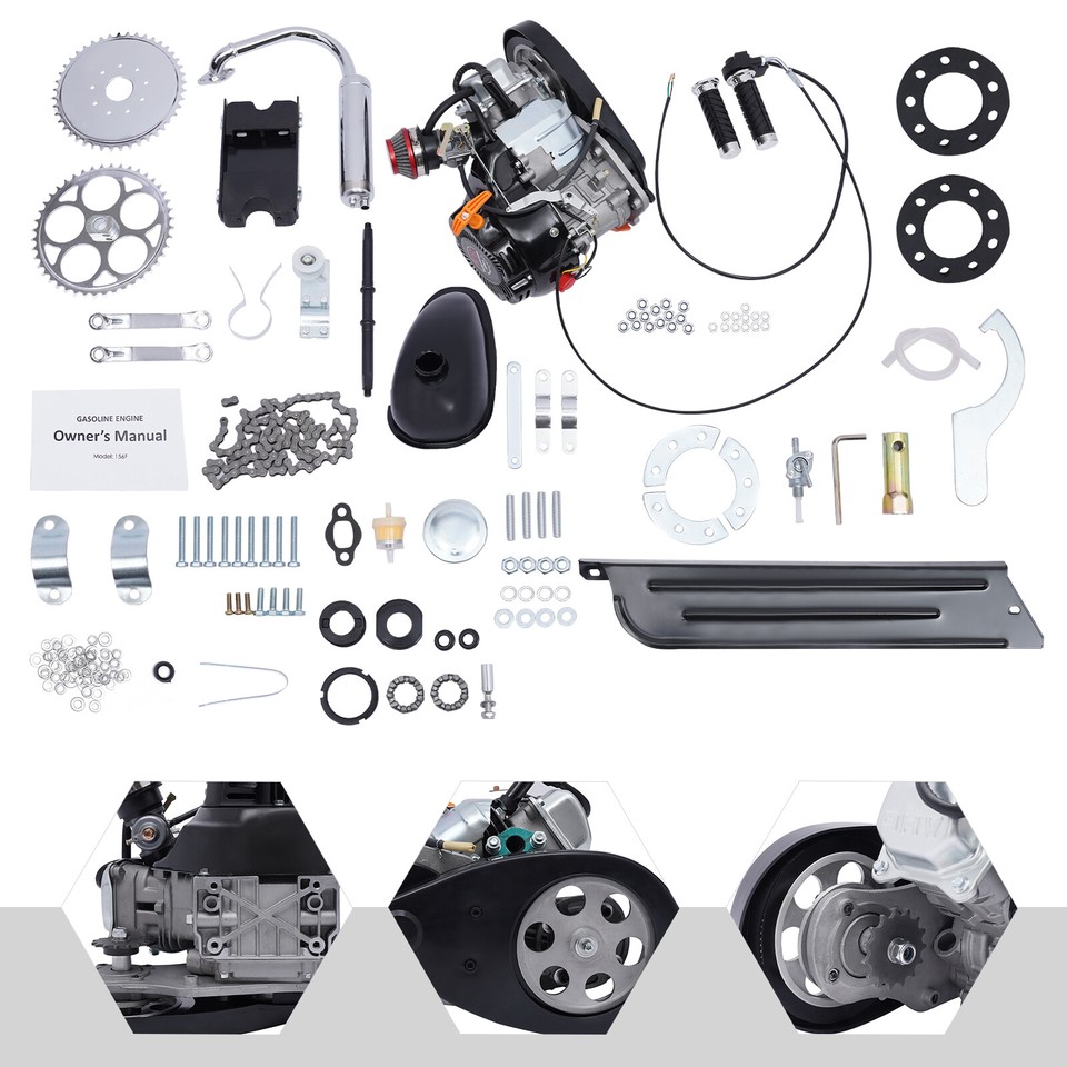 4 Stroke 100cc Bike Engine Kit Set Gas Motorized Motor Bicycle Modified ...