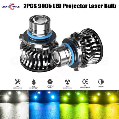 2x 9005 LED Projector Laser Headlights/Fog Lights Bulb White/Blue ...