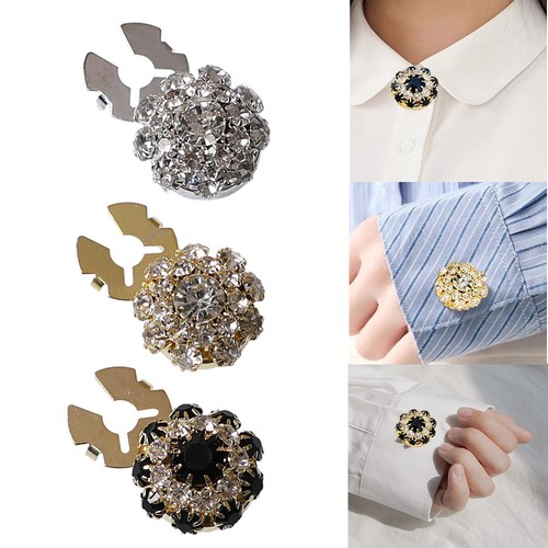 3pcs/set Button Jewelry Crystal Buttons Clip Rhinestone Buttons Covers ...