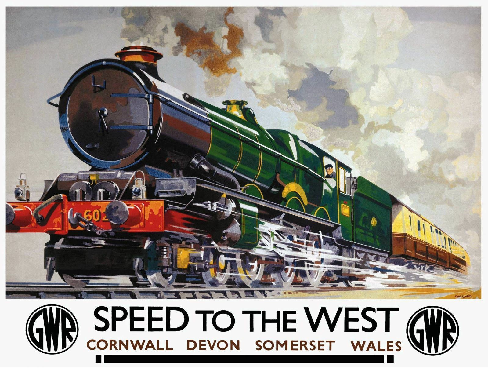 Speed To The West GWR, Retro metal wall sign/plaque / Train / Railway ...