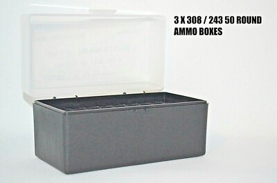 3 x BERRY'S PLASTIC STORAGE AMMO BOX CLEAR COLOR 308/243 ACP 50 rd | eBay