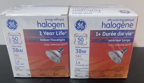 Package Of 2 GE halogen indoor Floodlight Replaces 50 watt uses only 38 ...