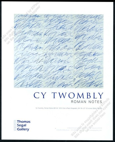 2006 Cy Twombly Roman Notes art Baltimore gallery vintage print ad | eBay