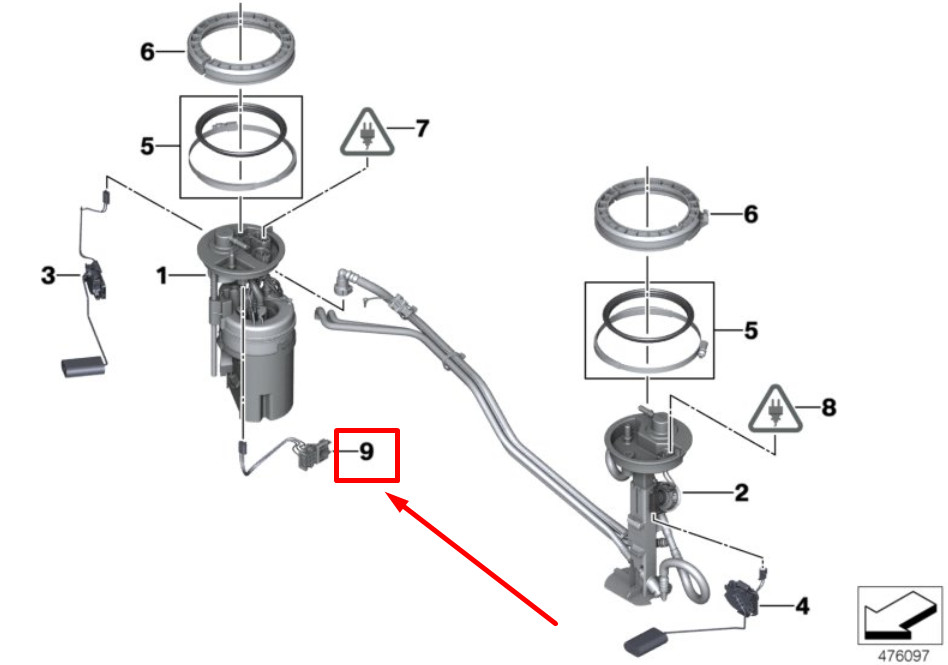 NEW BMW X5 F15 FUEL PRESSURE SENSOR 16147426702 7426702 ORIGINAL 16-14 ...