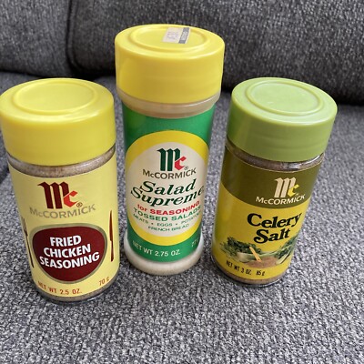Vintage Lot 1970's + McCormick Spice Jars Bottles Glass/Plastic Yellow ...