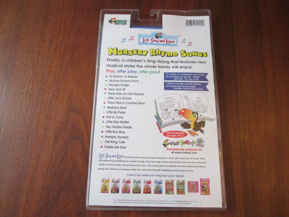Vintage 90s Let’s Sing and Learn NURSERY RHYMES Cassette Fun Color Book ...