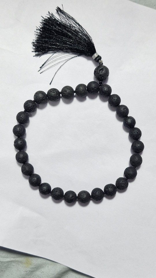 handmade Japa Mala is crafted in India with natural fresh black Lawa 27 beads | eBay Australia