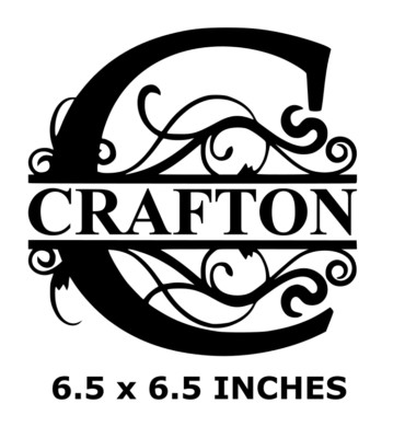 LETTER C NAME MONOGRAM VINYL DECAL STICKER FOR 8" GLASS BLOCK DIY ...