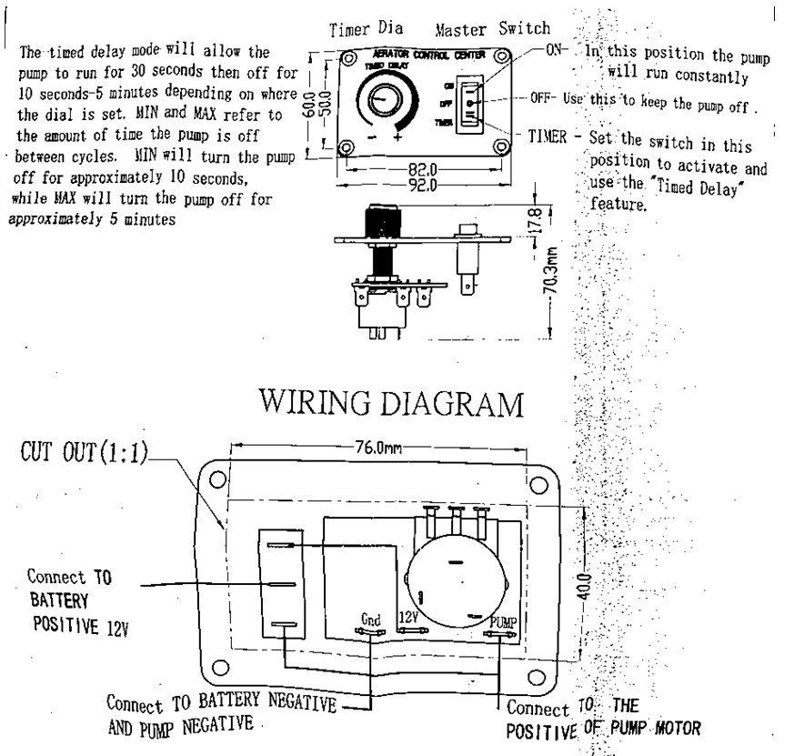 Pactrade Marine Boat Aerator Livewell Timer Switch Panel Adjustable ...
