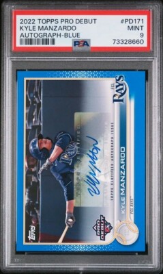 2022 Topps Pro Debut PD171 Kyle Manzardo Autograph-Blue #/150 PSA 9 | eBay