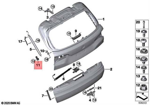 Genuine BMW X5 G05 G07 X5 30dX 40iX 50iX Wedging Rear Lid Left ...