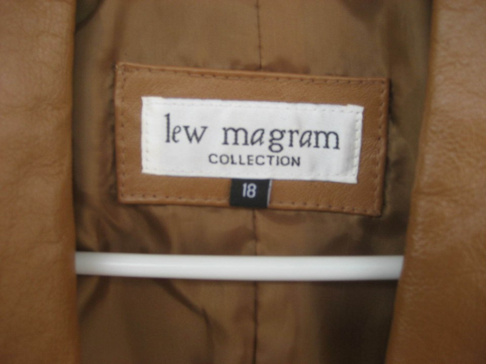 Lew Magram Collection Leather Jacket Blazer, Nutmeg / Brown Color, Size ...