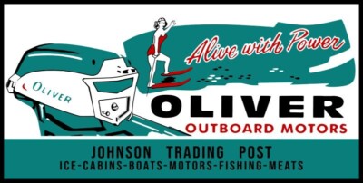 Oliver Outboard Boat Motors NEW Sign 24x48" USA STEEL - DOUBLE SIDED | eBay