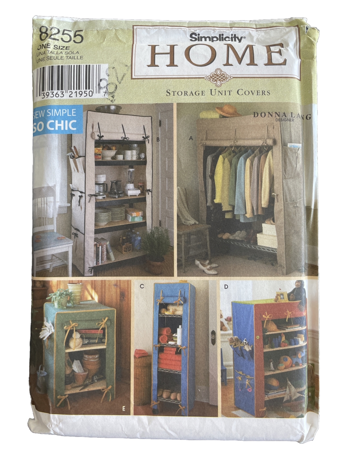 8255 Simplicity CRAFTS Sewing Pattern Storage Unit Covers Sew Simple So ...