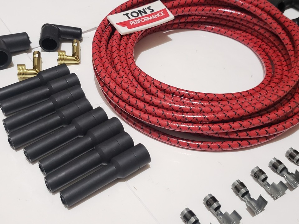 DIY Universal Cloth Covered Spark Plug Wire Kit Set Vintage Wires v6 v8 ...