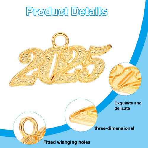 2025 Graduation Tassel Charm, 50 Pcs Alloy 2025 Year Large Letter Charm ...