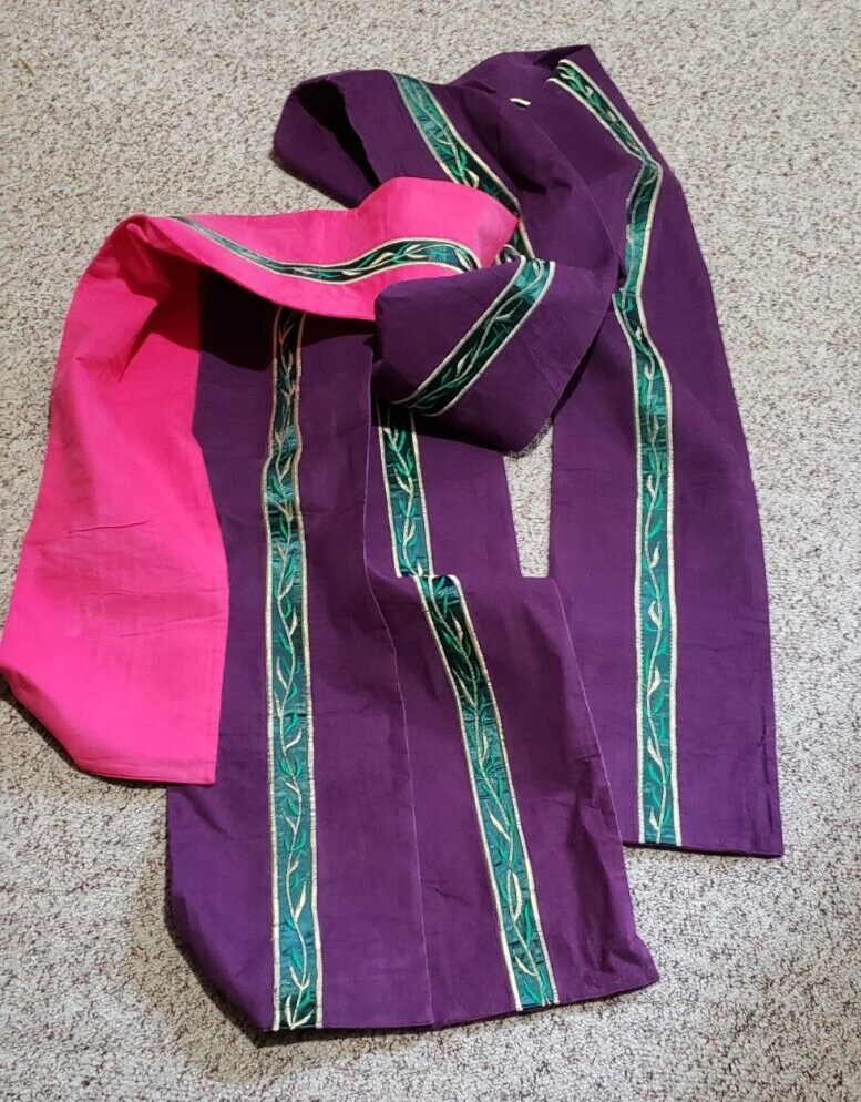 2 CHURCH PARAMENTS LECTERN PULPIT ADORNMENT PURPLE & PINK HAND CRAFTED ...