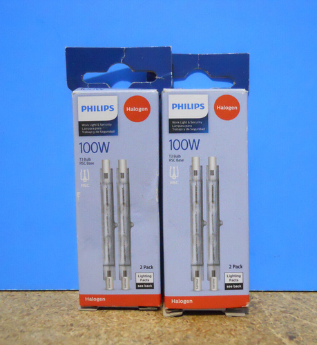 4 Philips T3 100W Work Light & Security Bulbs RSC Base 2 packs 2 per ...