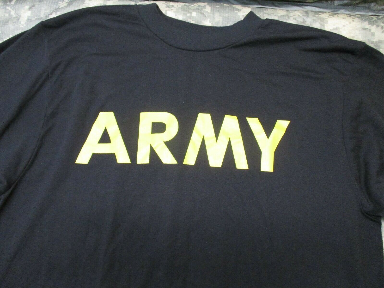 US ARMY BLACK LONG SLEEVE PT SHIRT APFU T-SHIRT ATHLETE PHYSICAL ...