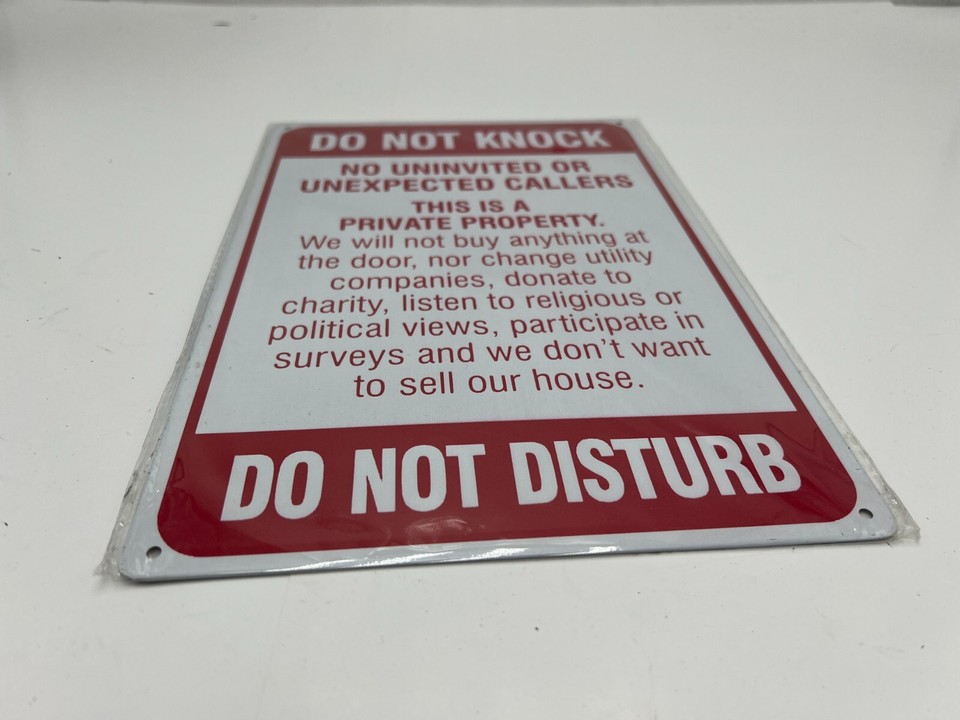 QTY 2 Do Not Knock Do Not Disturb Sign Red Warning Metal Tin Sign 12 X ...