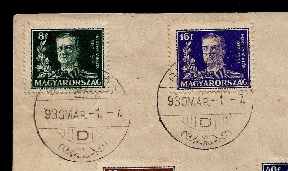 1930 ADMIRAL NICHOLAS HORTHY STAMPS ON FIRST DAY CARD MARCH 1 1930 ...