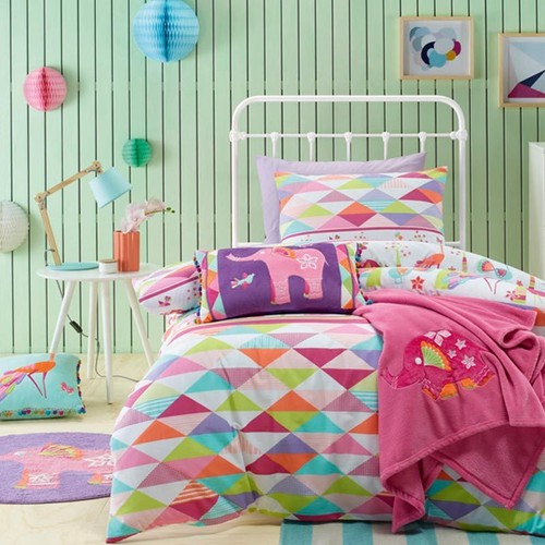 5pce Peacock Princess Queen Bed Quilt Cover Set & 2 Cushions | eBay ...