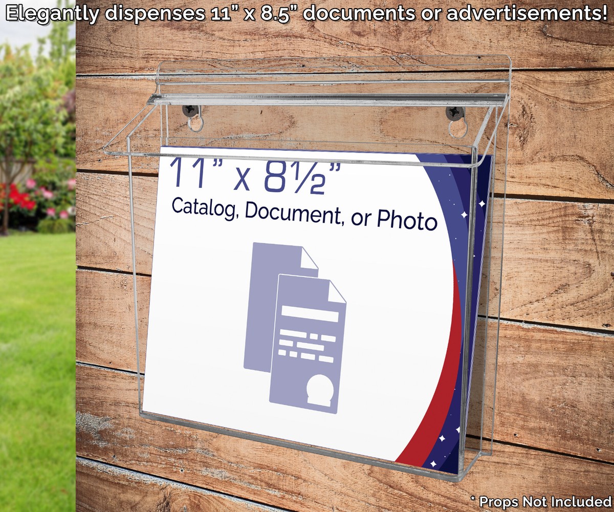 Clear Acrylic Outdoor Brochure Boxes Single Pocket Outdoor Brochure