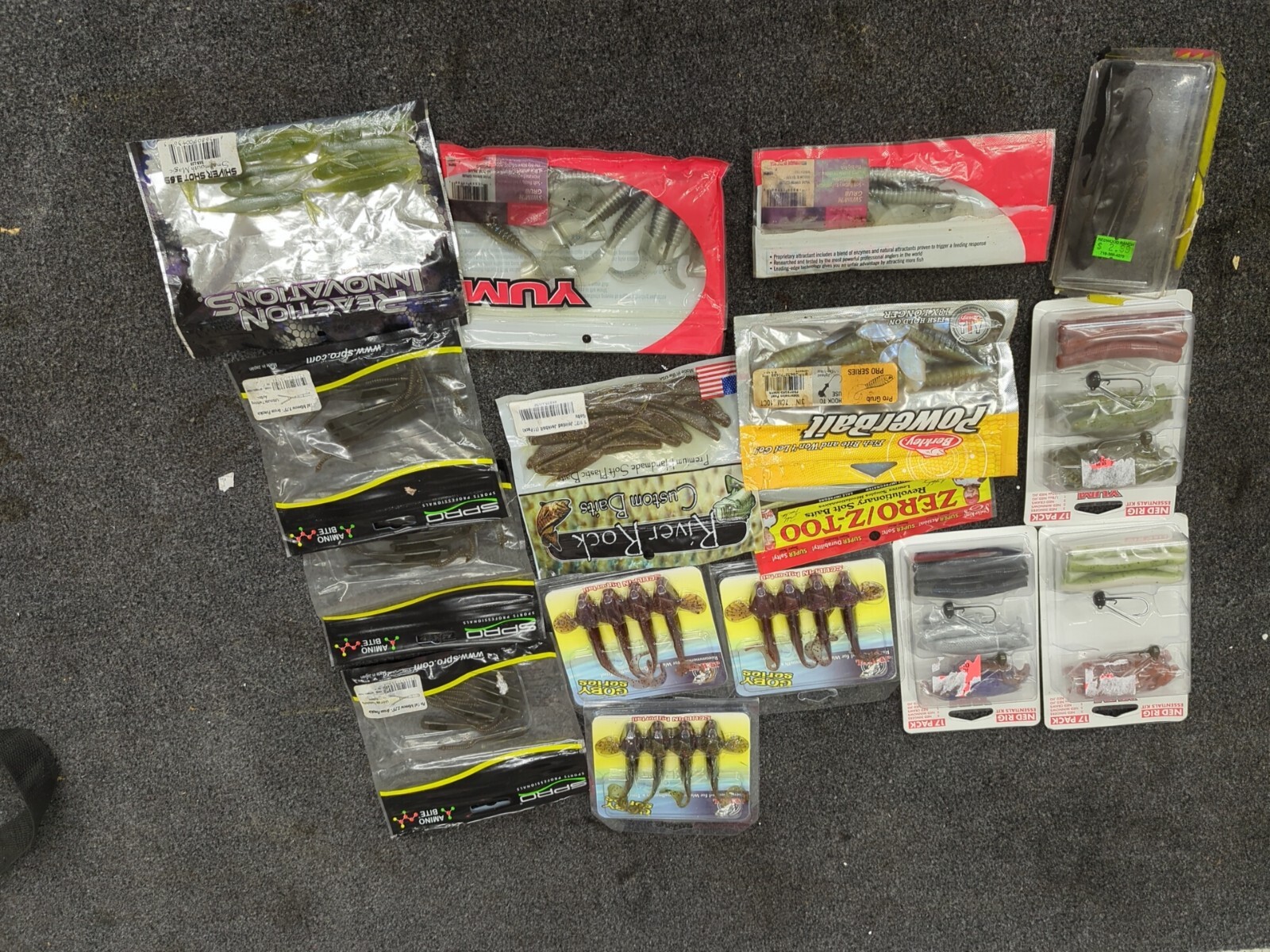 Lot Of Bass Fishing Ned Rig Drop Shot Baits Yum Ned Berkeley River Rock ...