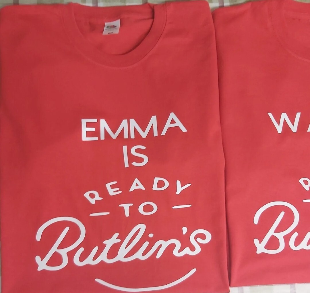 Ready to Butlins T Shirt with personalised name 3 Years -3XL Quality ...