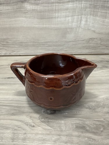Vintage Marcrest Creamer Daisy Dot Pattern Stamped USA Brown Pottery ...
