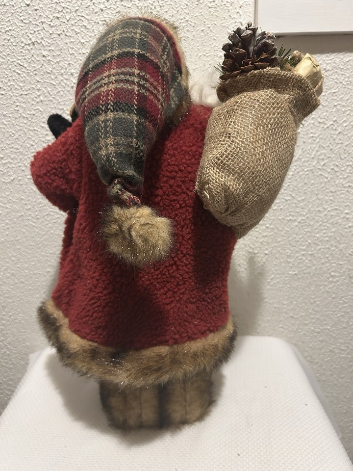 Santa Claus 18-inch Standing Figure with Sack & Teddy Christmas ...